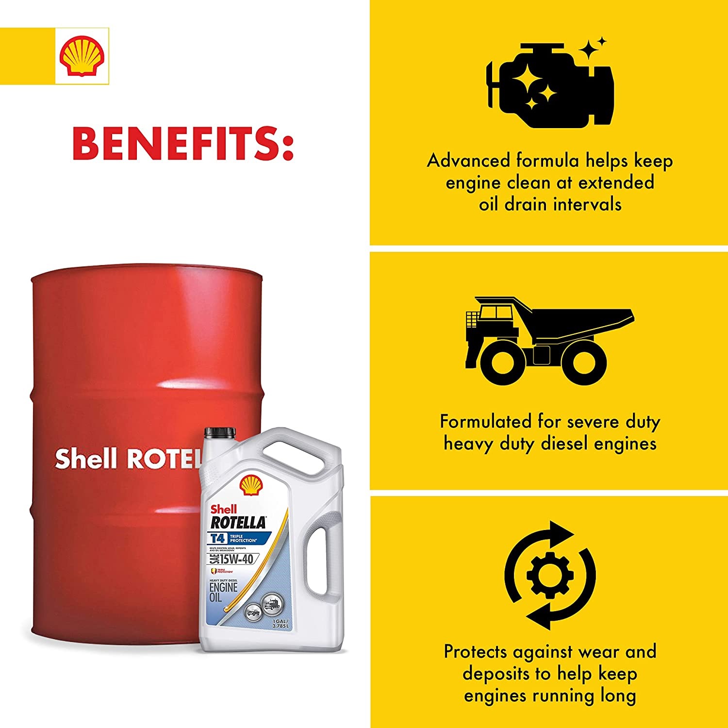 SHELL ROTELLA T-4 15W40 55 GAL DRUM - Hytecauto