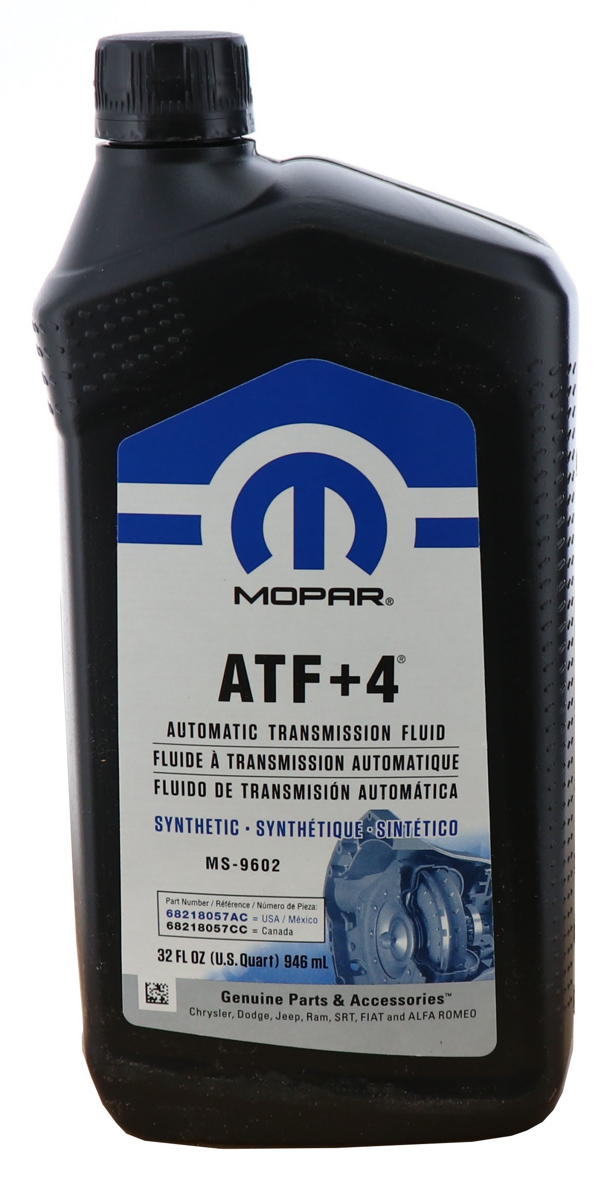 MOPAR ATF+4 QUART BOTTLE - Hytecauto